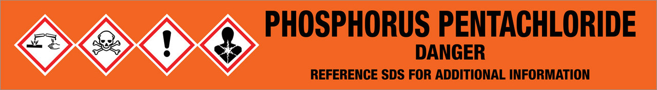 Phosphorus Pentabromide [CAS# 7789-69-7] - GHS Pipe Marking Label