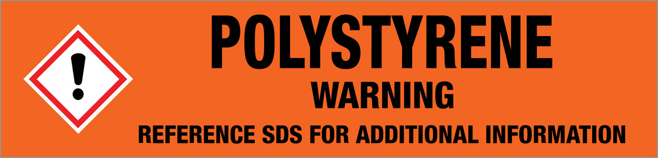 Polystyrene [CAS# 9003-53-6] - GHS Pipe Marking Label