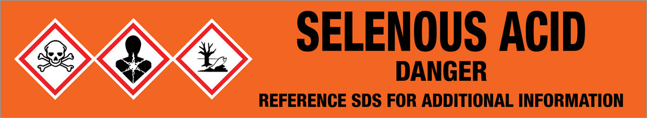 Selenous Acid [CAS# 7783-00-8] - GHS Pipe Marking Label | Creative ...