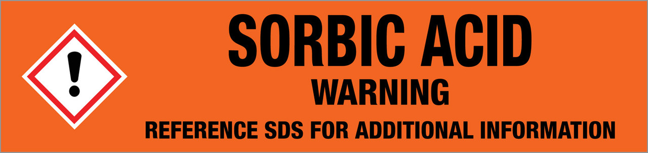 Sorbic Acid [CAS# 110-44-1] - GHS Pipe Marking Label | Creative Safety ...