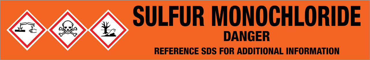 Sulfur Monochloride [CAS# 10025-67-9] - GHS Pipe Marking Label