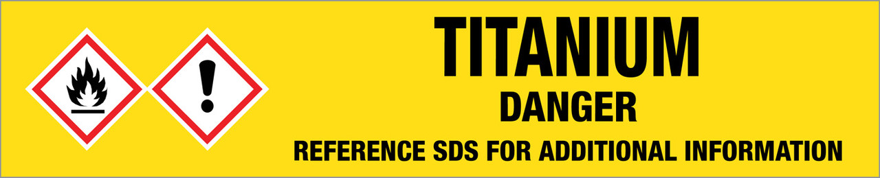 Titanium [CAS# 7440-32-6] - GHS Pipe Marking Label