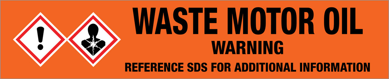 Waste Motor Oil - GHS Pipe Marking Label | Creative Safety Supply