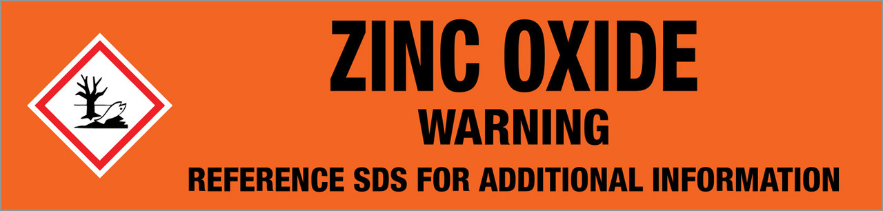 Zinc Oxide [CAS# 1314-13-2] - GHS Pipe Marking Label