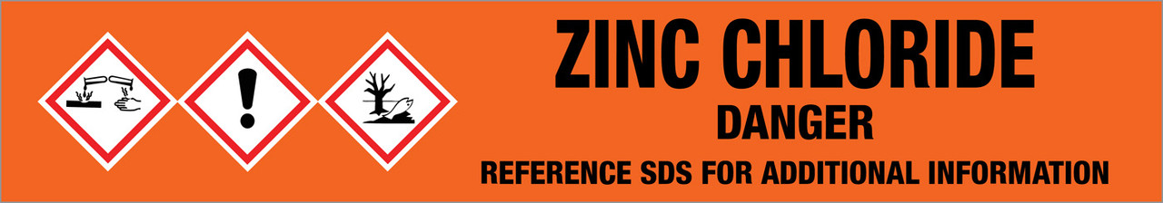 Zinc Chloride [CAS# 7646-85-7] - GHS Pipe Marking Label
