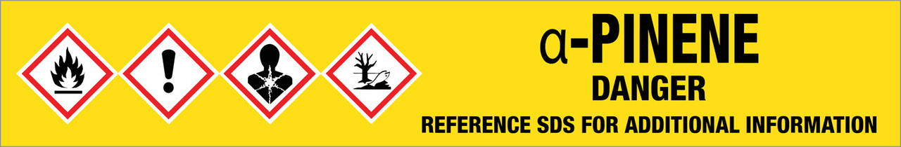 α-Pinene [CAS# 80-56-8] - GHS Pipe Marking Label