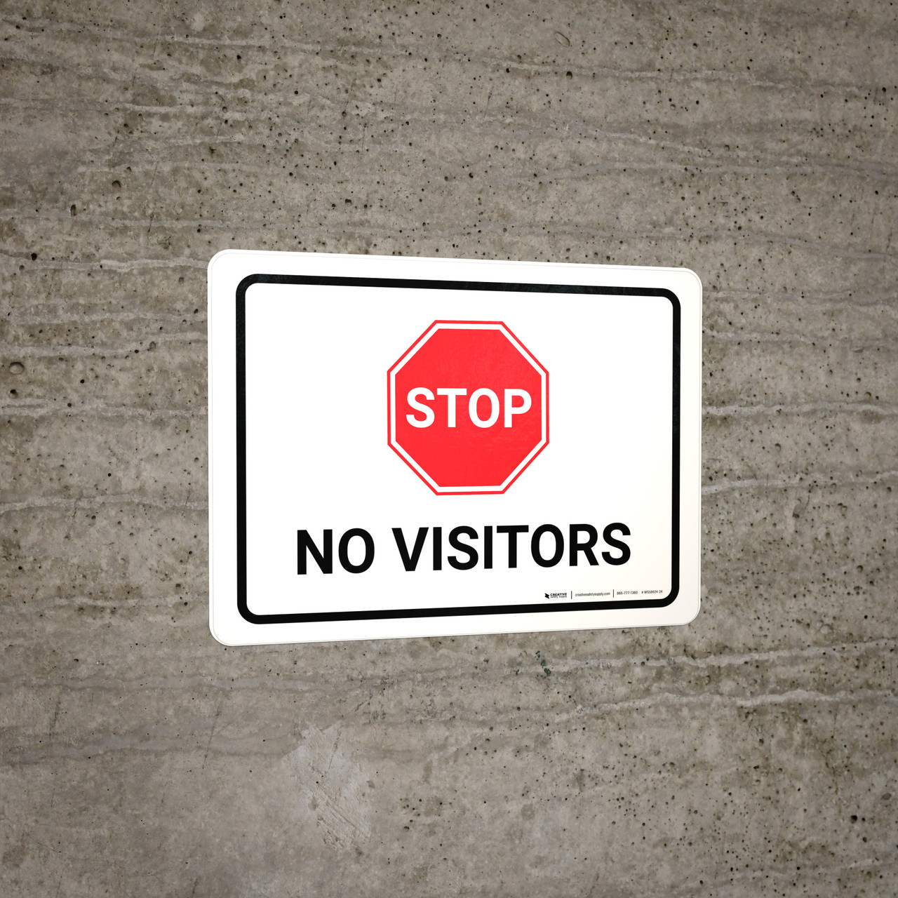 Stop No Visitors with Icon Landscape - Wall Sign | Creative Safety Supply