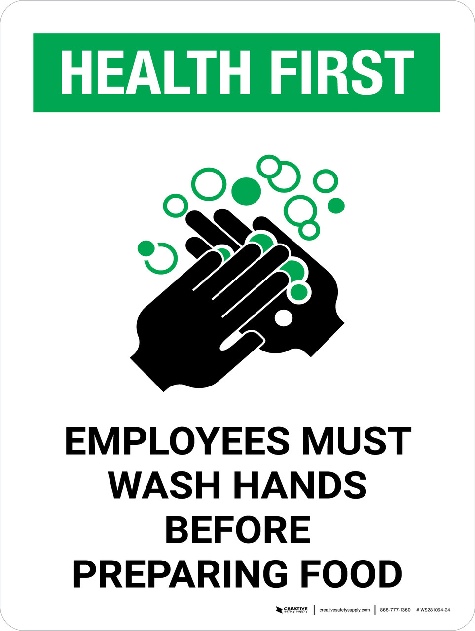 Health First Portrait Employees Wash Hands Before Preparing Food with ...