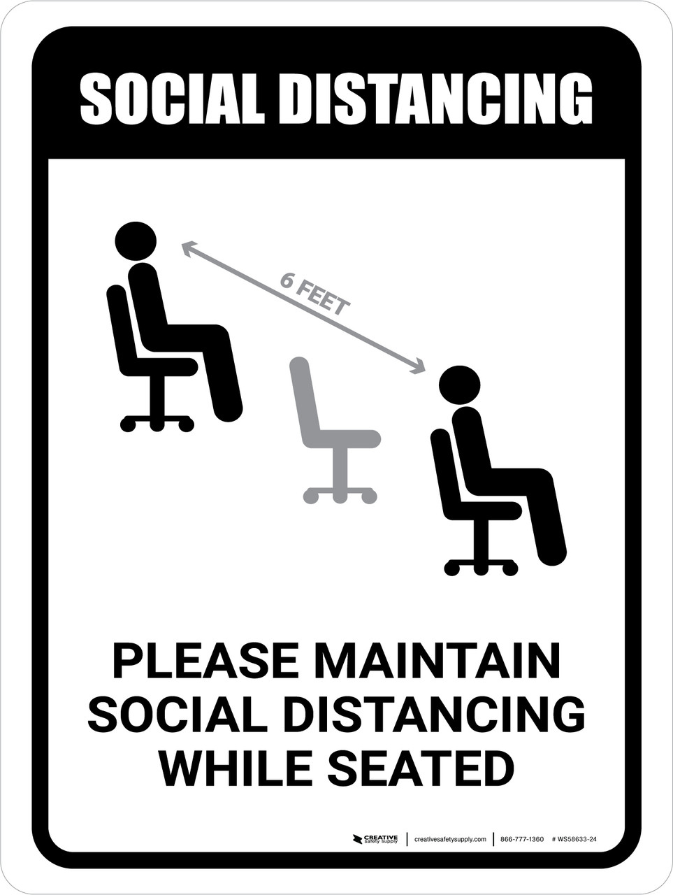 Please Maintain Social Distancing While Seated with Icon Portrait ...