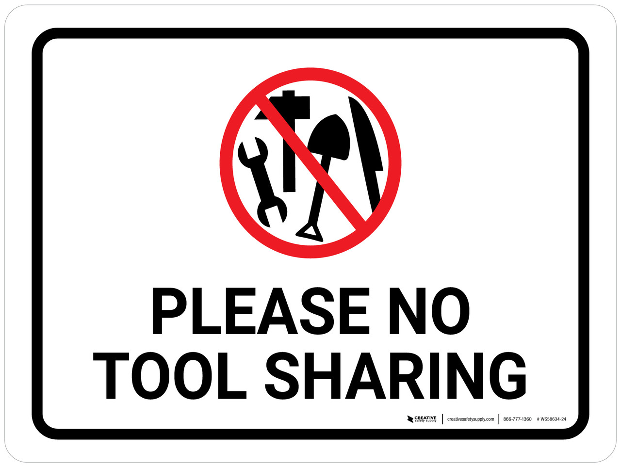 Please No Tool Sharing with Icon Landscape - Wall Sign