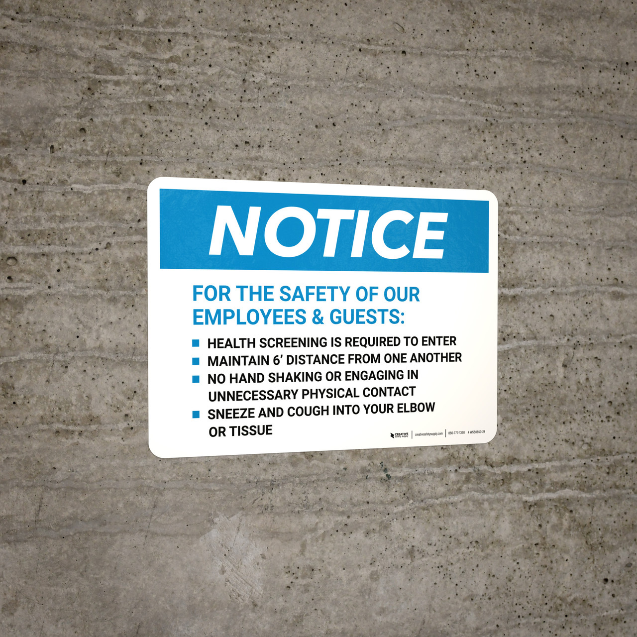 Notice: Employees & Guests Precautions Landscape - Wall Sign