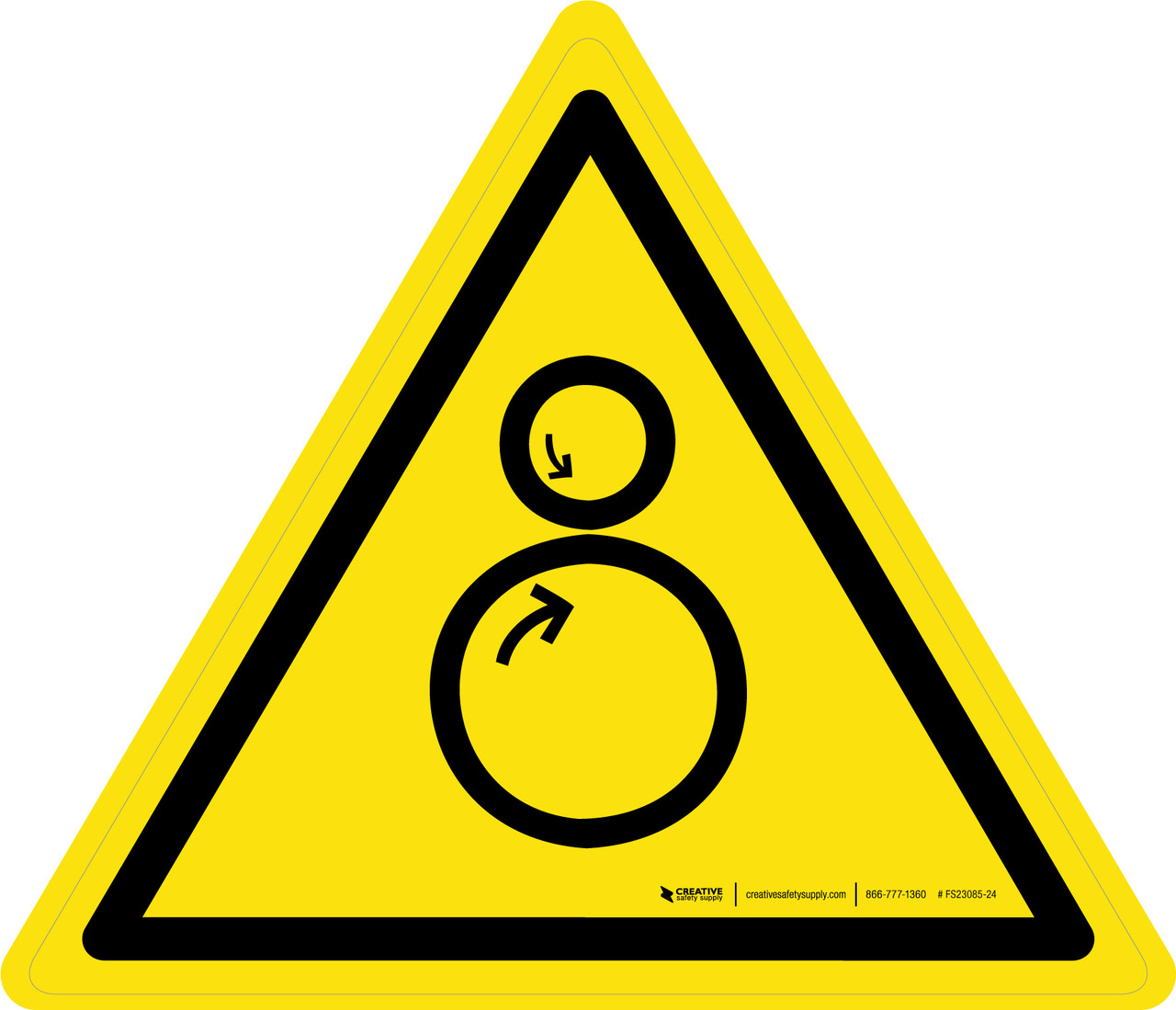 Counter Rotating Rollers Warning - ISO Floor Sign | Creative Safety Supply