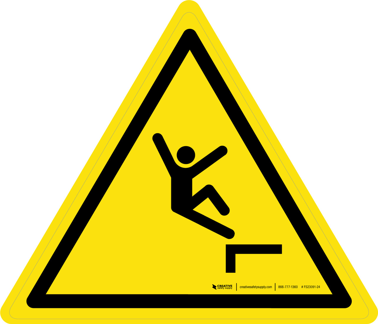 Drop (Fall) Warning - ISO Floor Sign