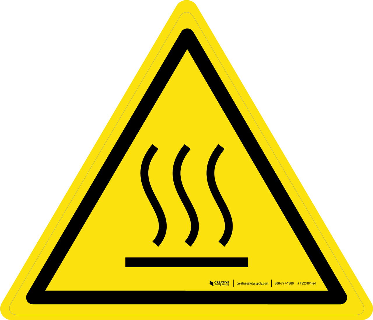 Hot Surface Warning - ISO Floor Sign | Creative Safety Supply
