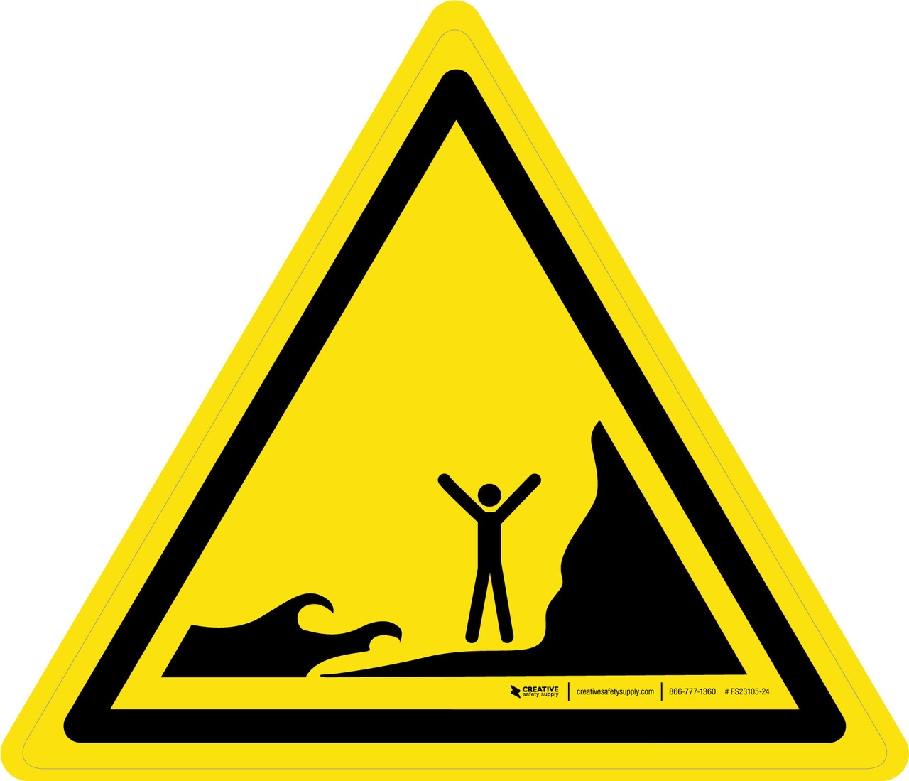 Incoming Tides Warning - ISO Floor Sign | Creative Safety Supply