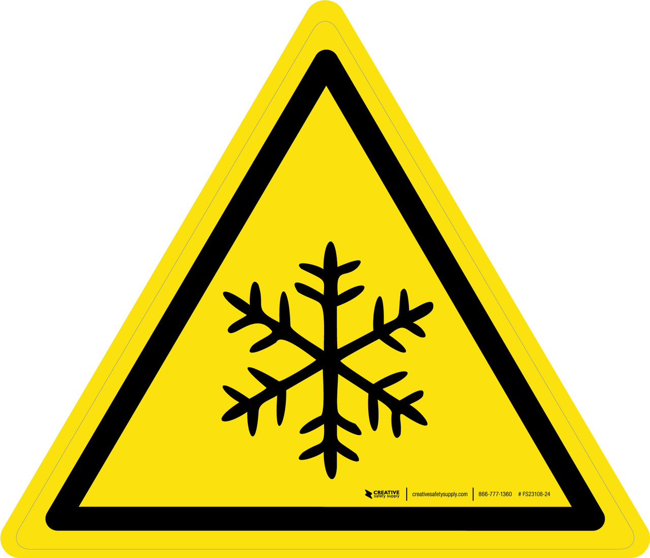 Low Temperature or Freezing Conditions Warning - ISO Floor Sign