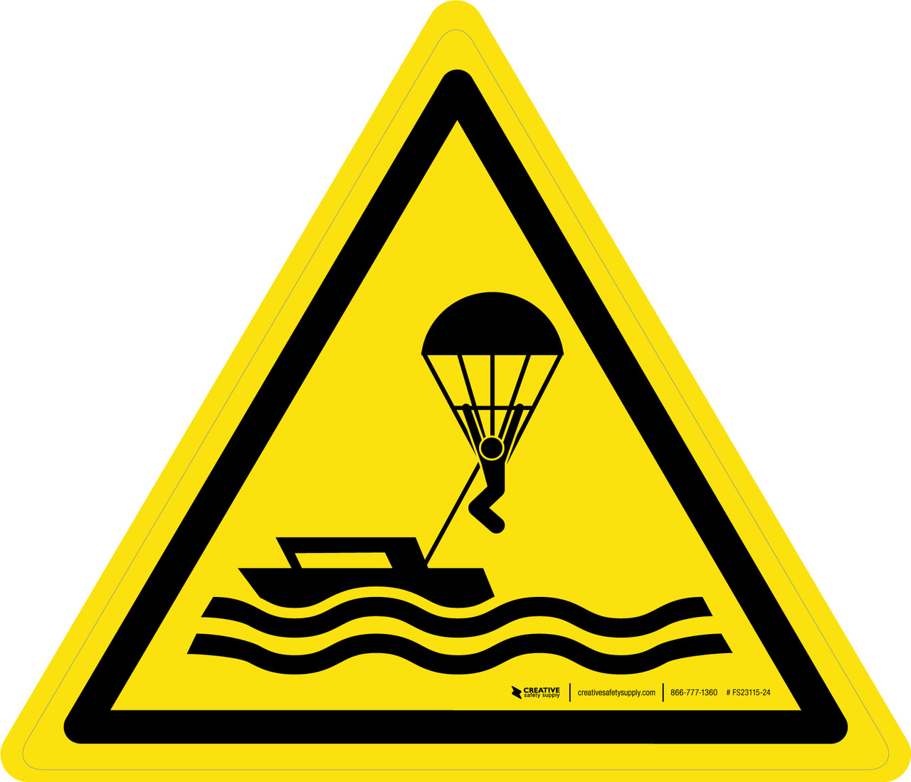 Parasailing Warning - ISO Floor Sign | Creative Safety Supply