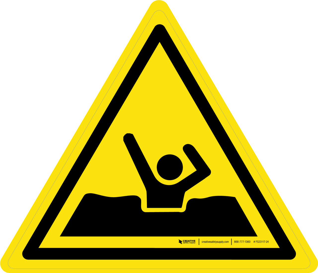 Quick Sand or Deep Mud Warning - ISO Floor Sign | Creative Safety Supply