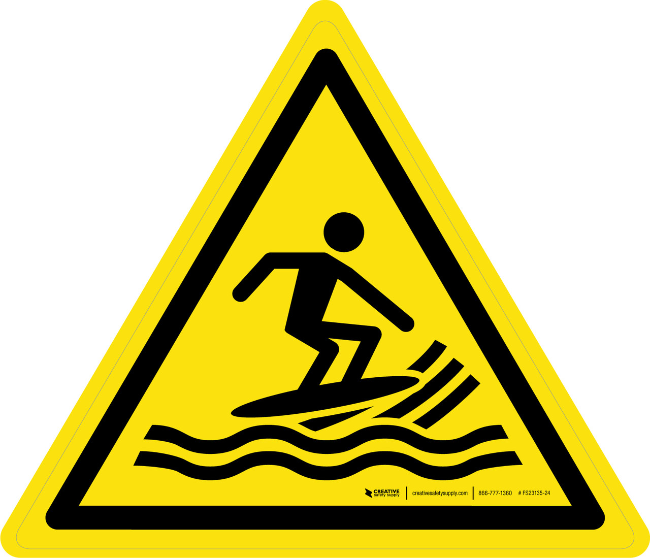 Surf Craft Area Warning - ISO Floor Sign