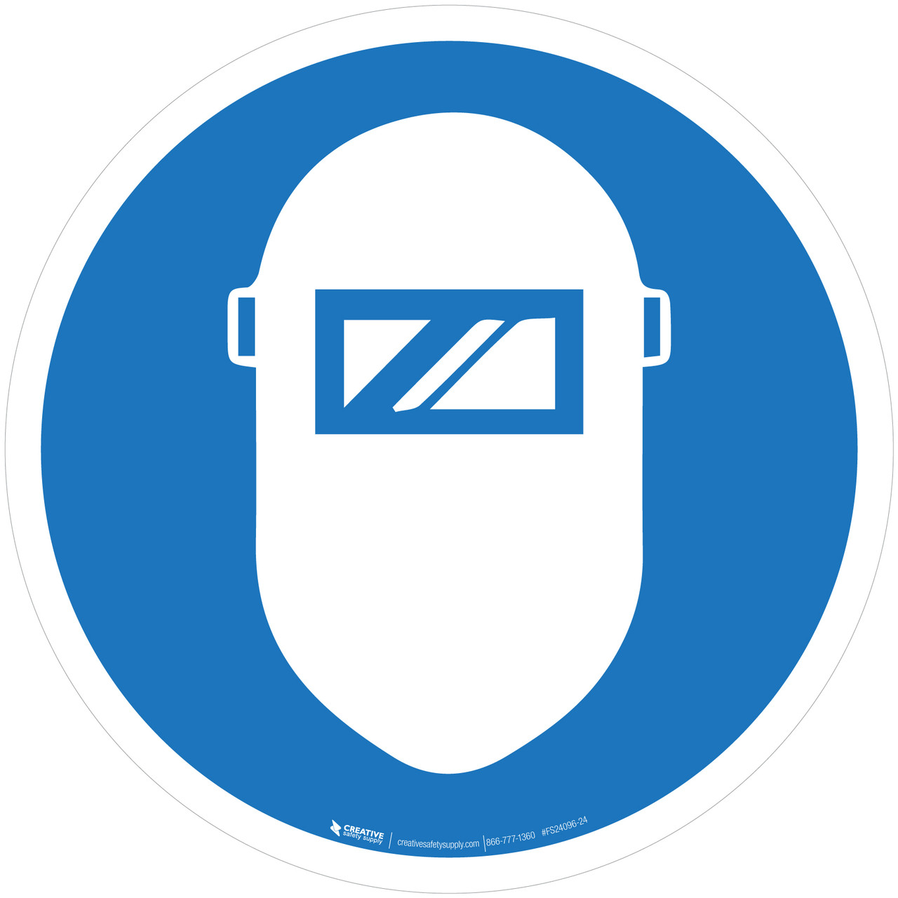 Wear Welding Mask Mandatory - ISO Floor Sign | Creative Safety Supply