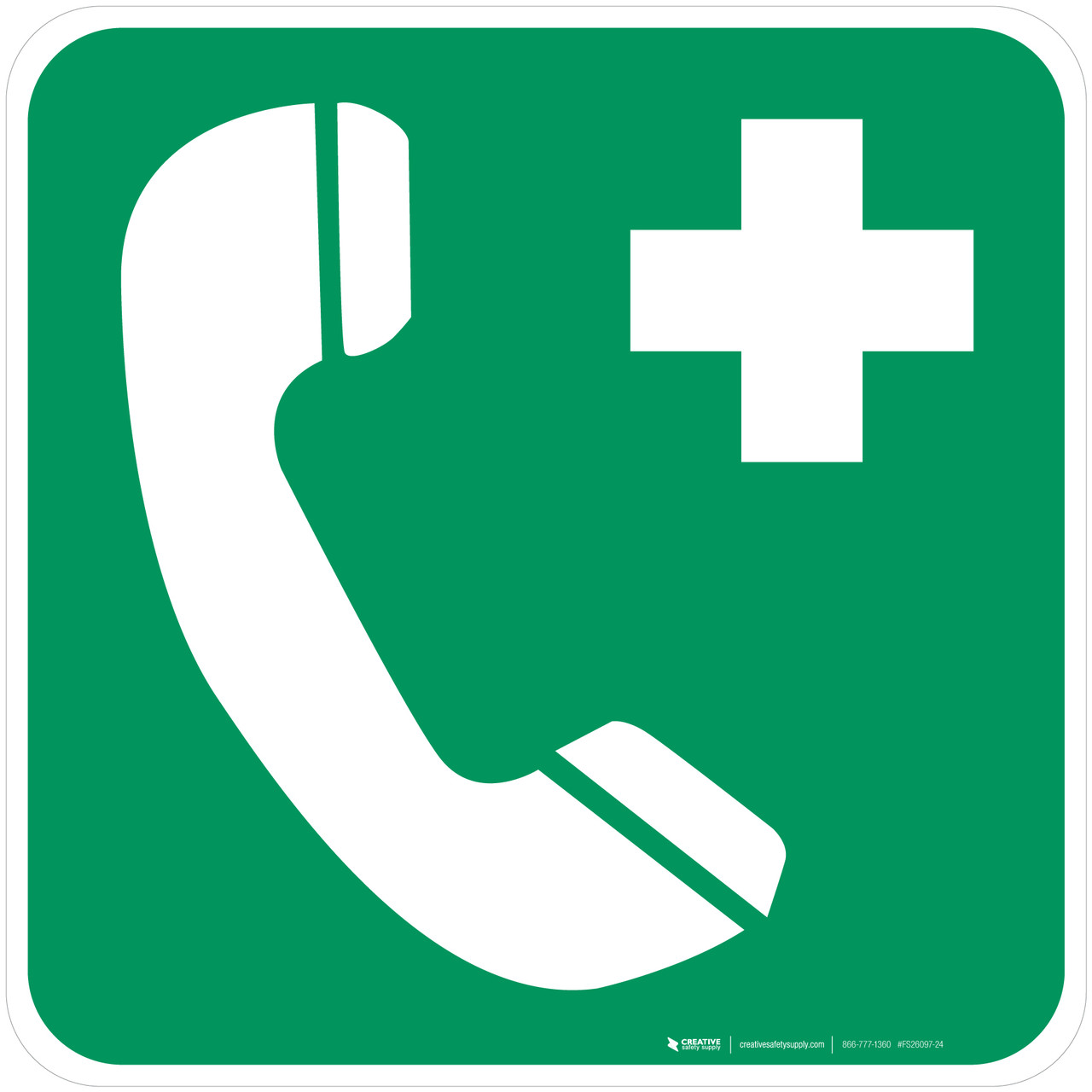 Emergency Telephone Safe Condition - ISO Floor Sign | Creative Safety ...