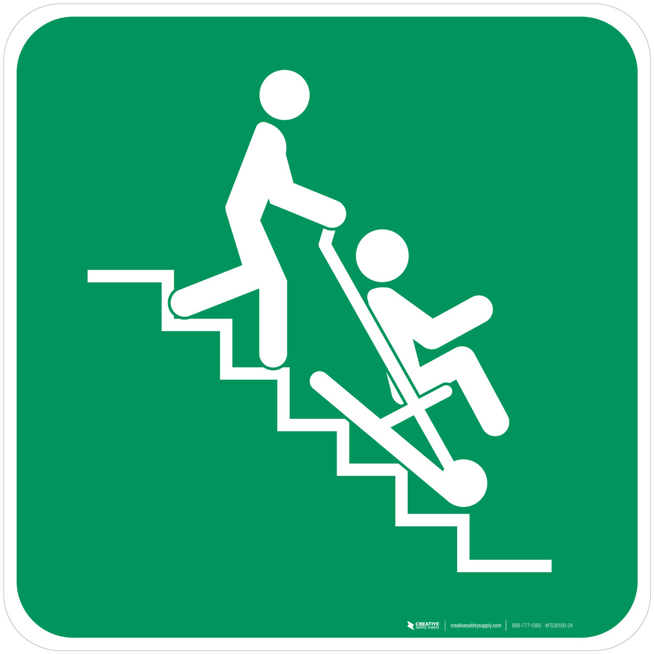 Evacuation Chair Safe Condition - ISO Floor Sign | Creative Safety Supply