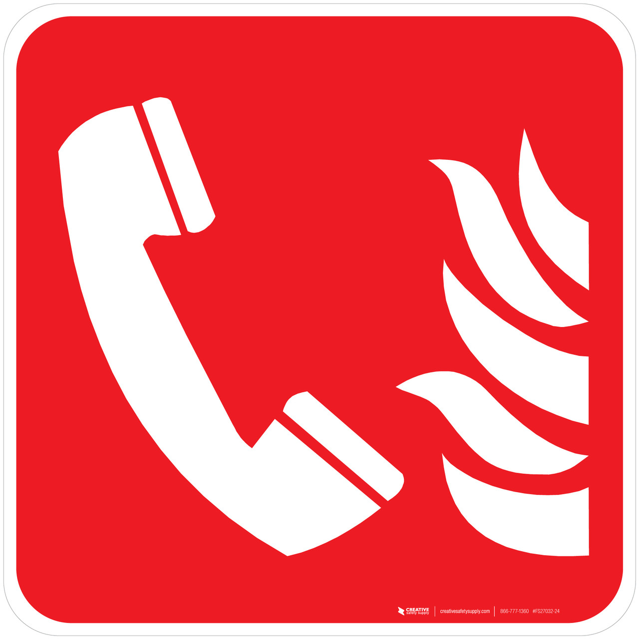 Fire Emergency Telephone Fire Safety - ISO Floor Sign