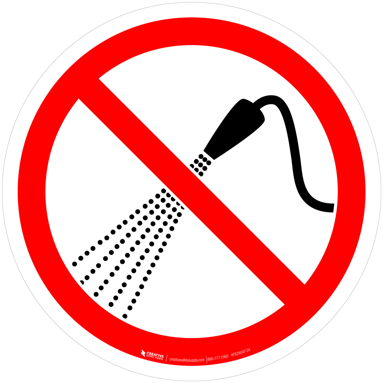 Do Not Spray With Water Prohibition - ISO Floor Sign