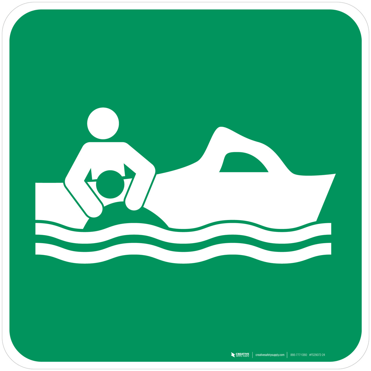 Rescue Boat Safe Condition - ISO Floor Sign