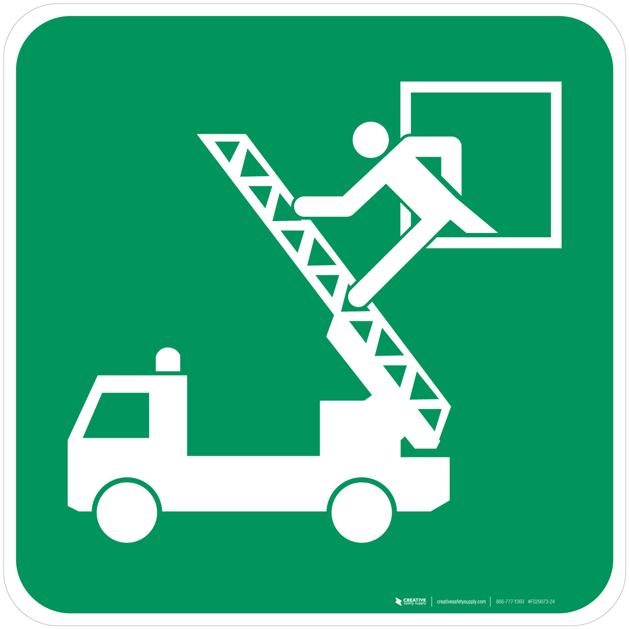 Rescue Window Safe Condition - ISO Floor Sign