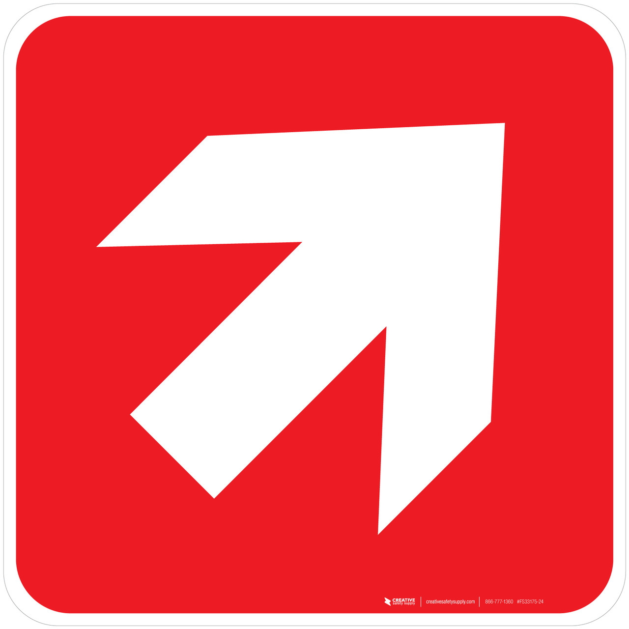 Direction Arrow 45° to the Right Fire Safety - ISO Floor Sign ...