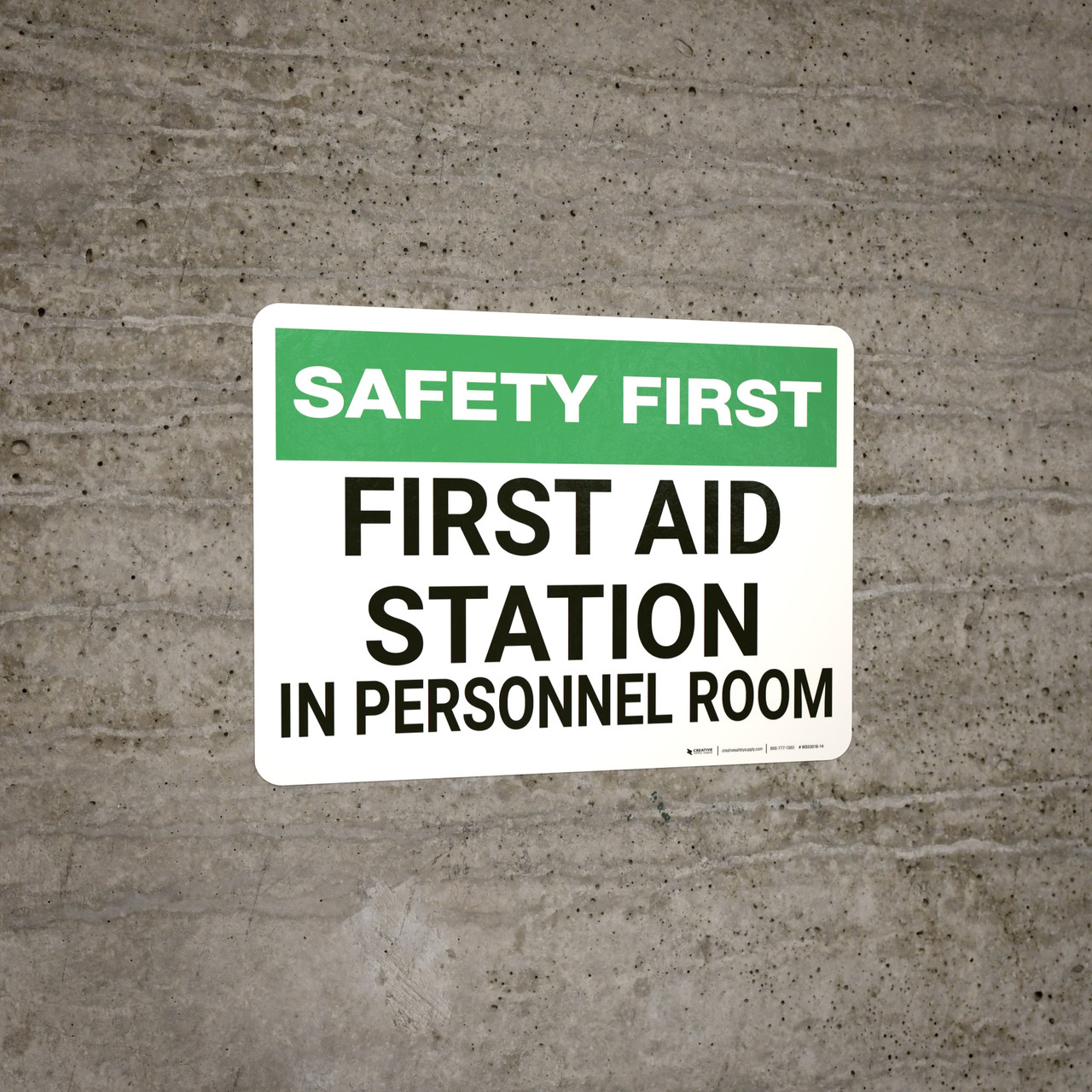 Safety First: First Aid Station in Personnel Room - Wall Sign ...