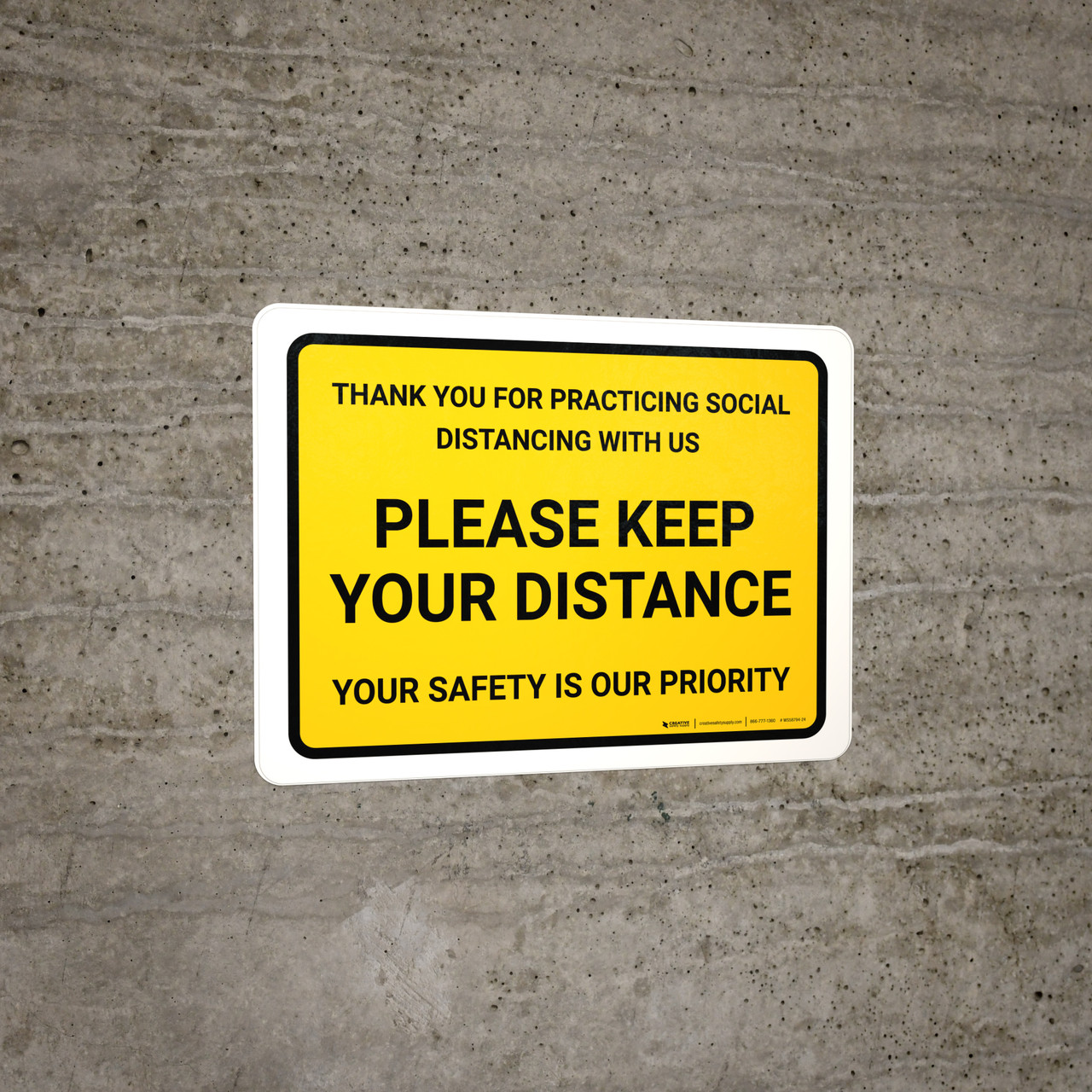 Thank You For Practicing Social Distancing With Us Yellow Landscape ...