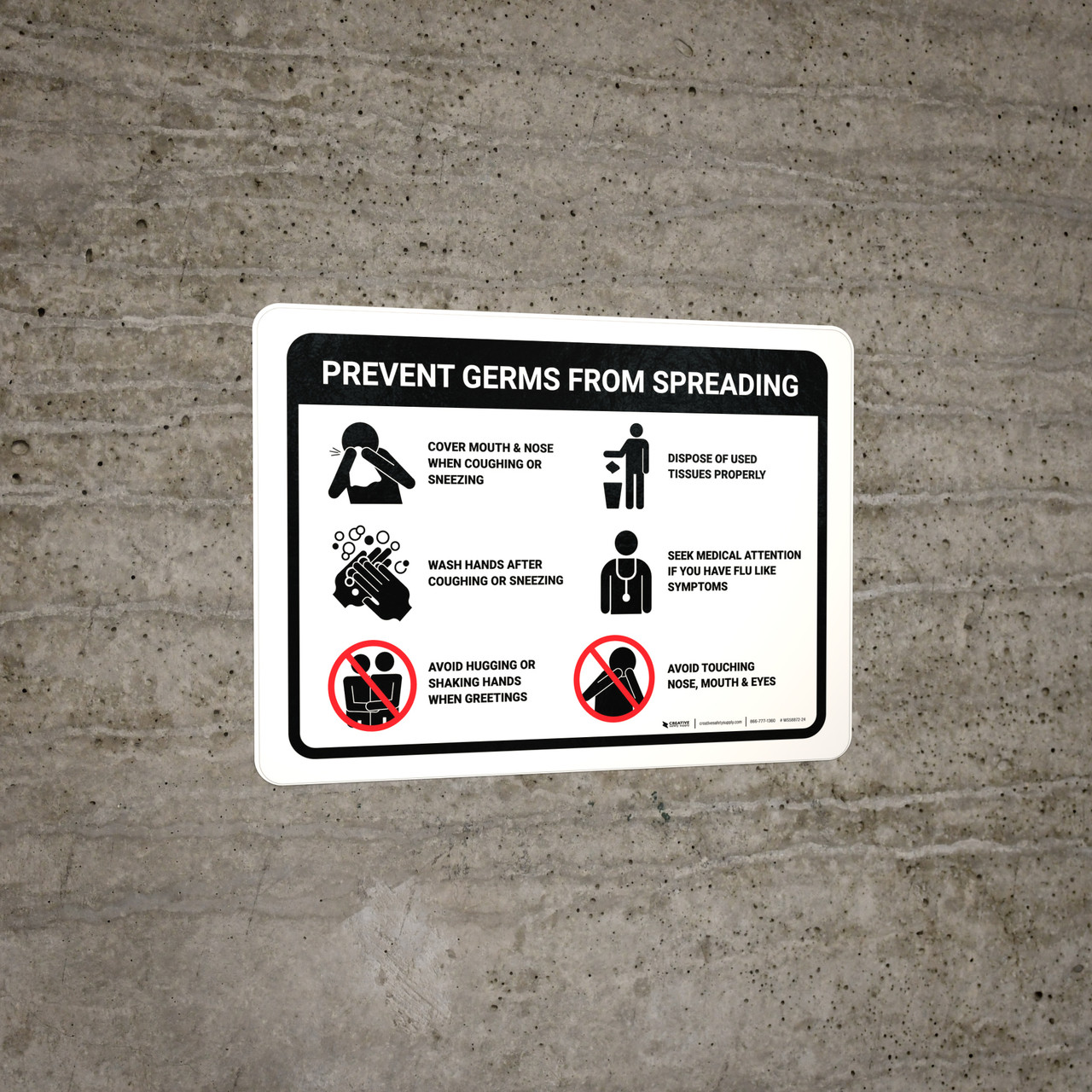 Prevent Germs From Spreading (How-to) Landscape - Wall Sign