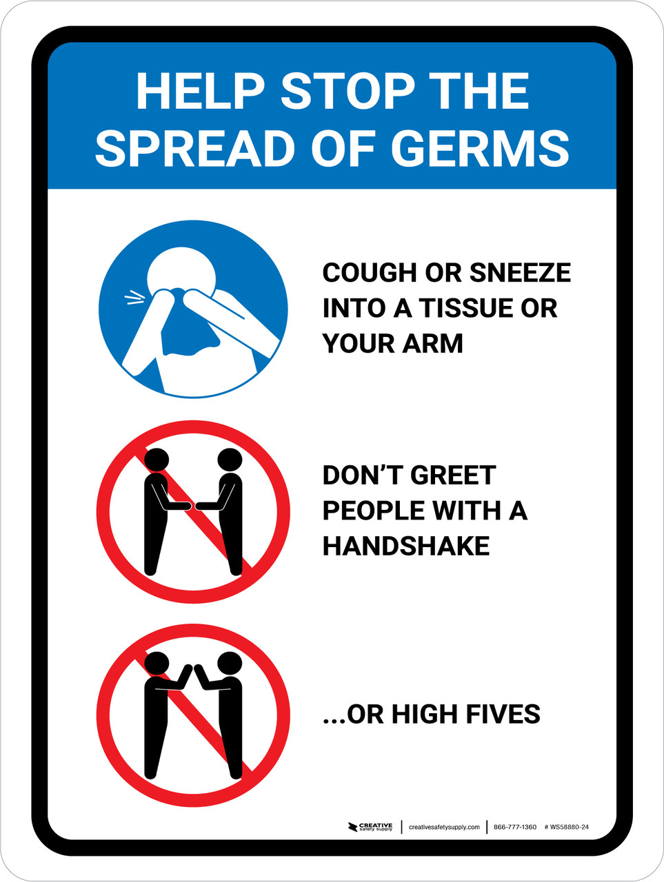 Help Stop The Spread Of Germs (How-to) Portrait - Wall Sign