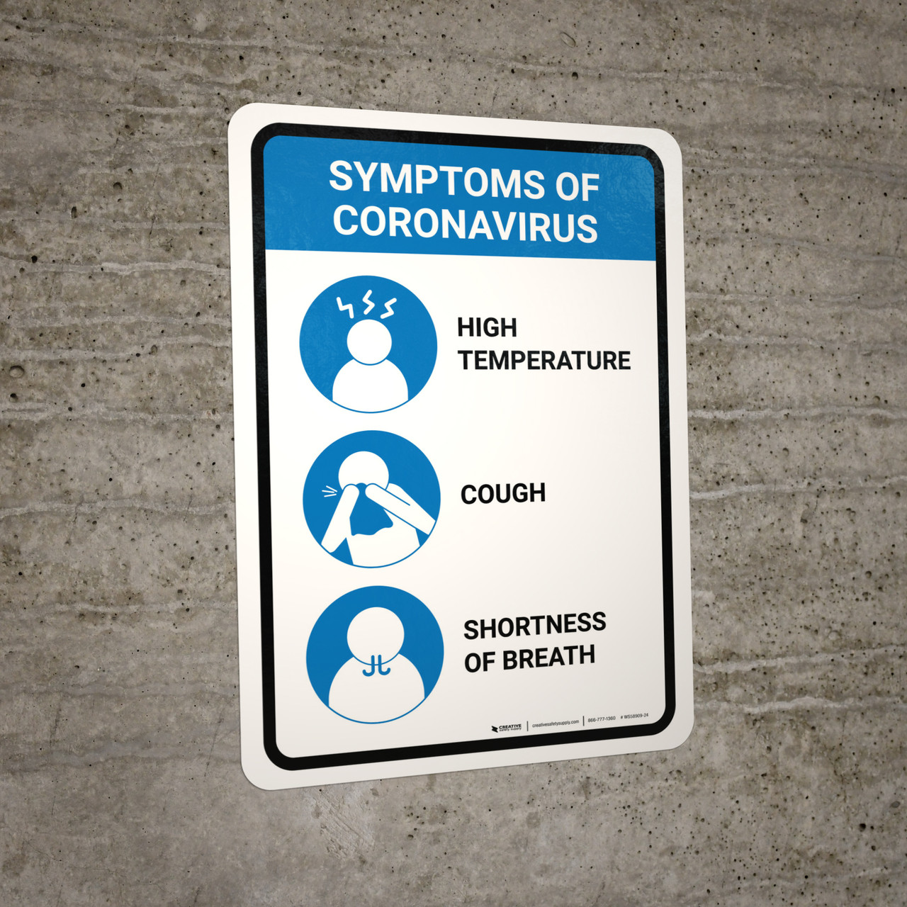 Symptoms Of Coronavirus - High Temp/Cough/Shortness of Breath Portrait ...