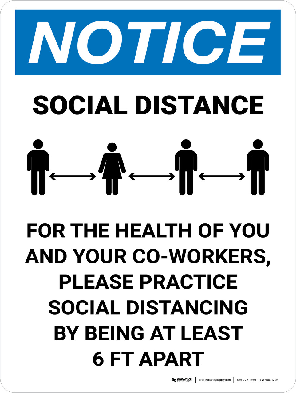 Notice: For The Health Of You And Your Co-Workers Portrait - Wall Sign ...