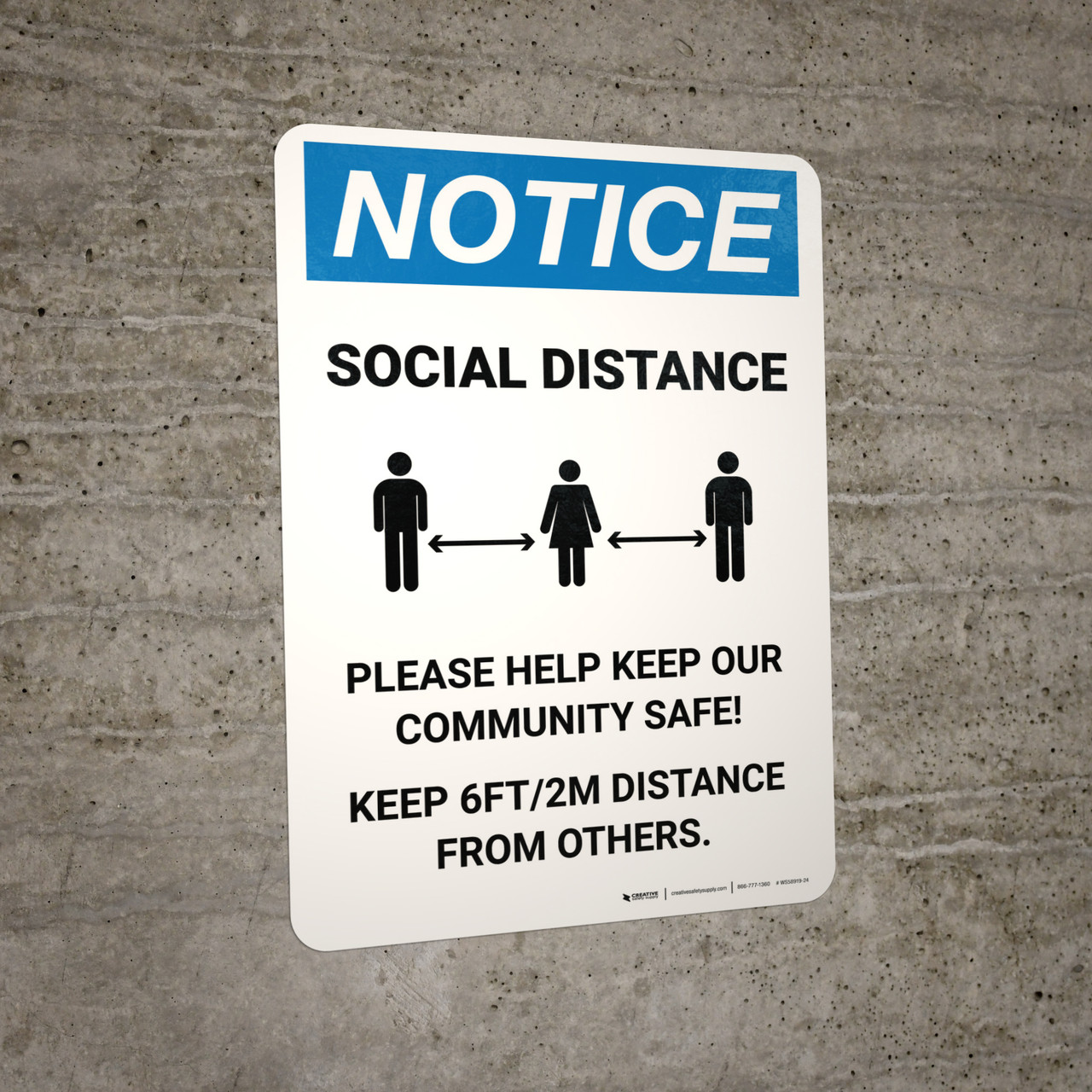 Notice: Social Distance Please Help Keep Our Community Safe Portrait ...