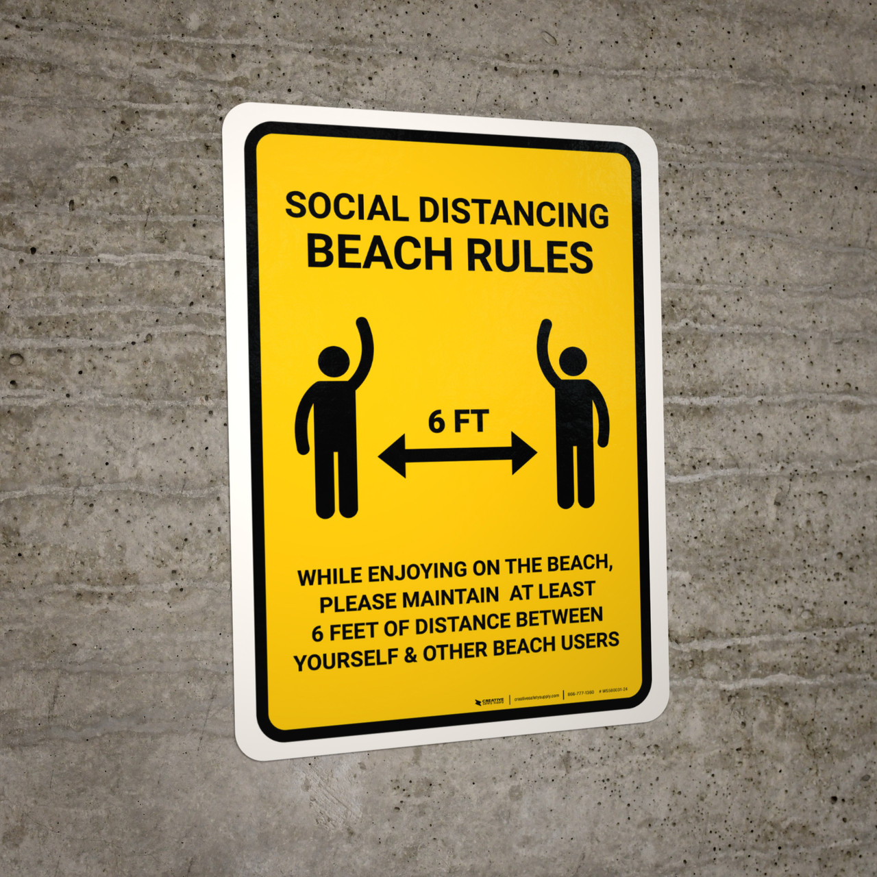 Social Distancing Beach Rules Portrait - Wall Sign | Creative Safety Supply