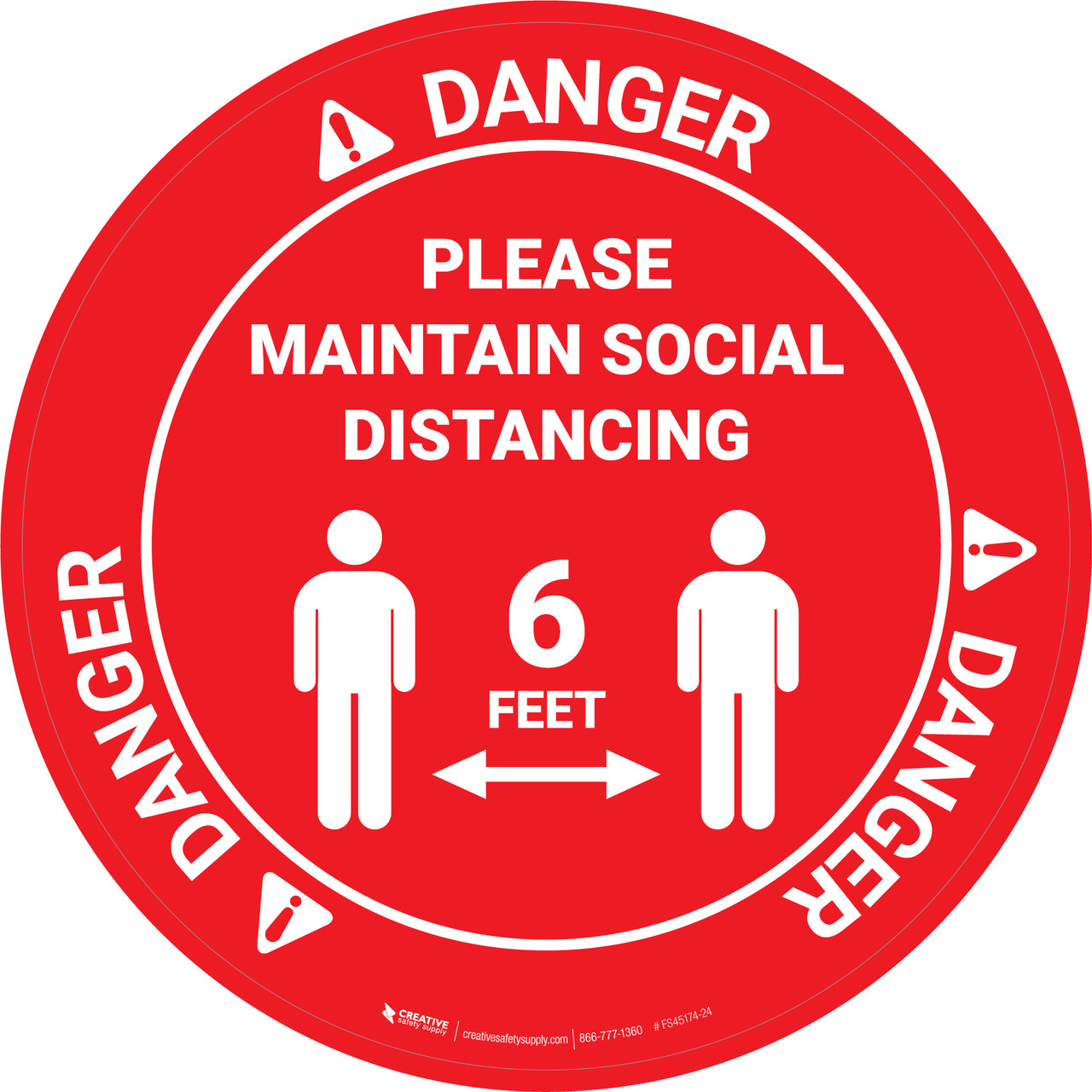 Danger: Please Maintain Social Distancing with Icon OSHA Circular ...