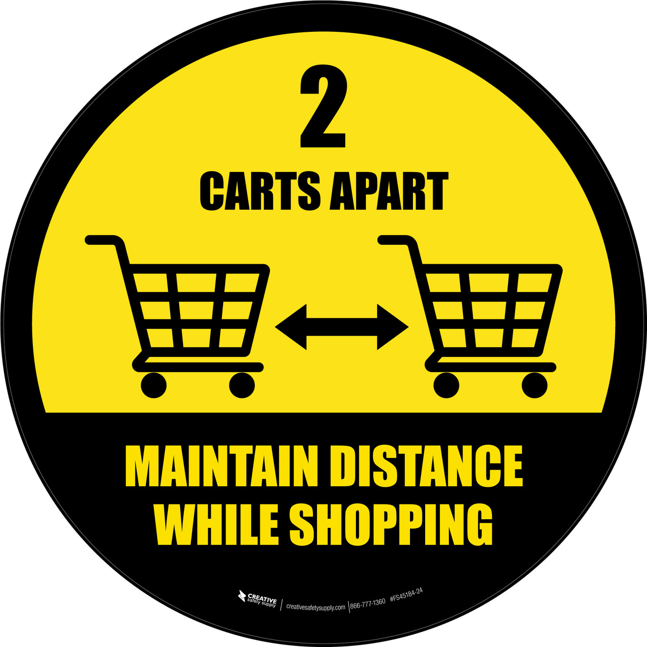 Maintain Distance While Shopping 2 Carts Apart with Icon Yellow ...