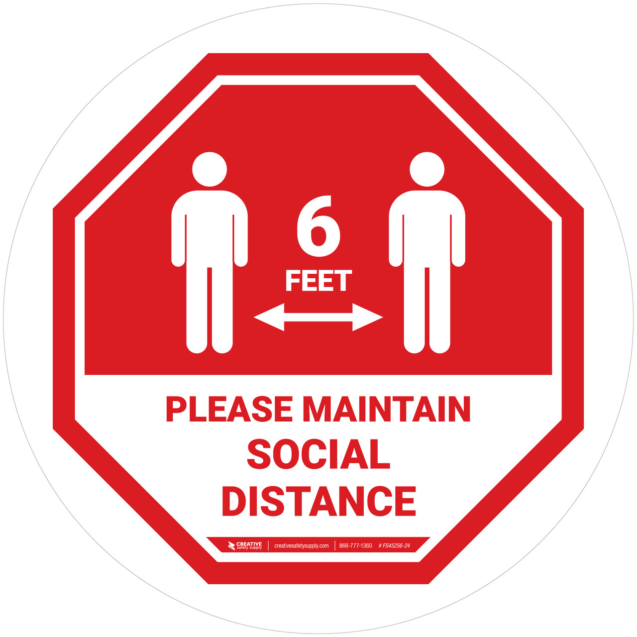 STOP Please Maintain Social Distancing with Icon Stop Circular - Floor ...