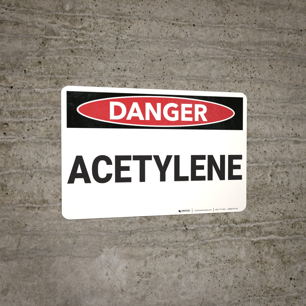 Danger: Acetylene - Wall Sign