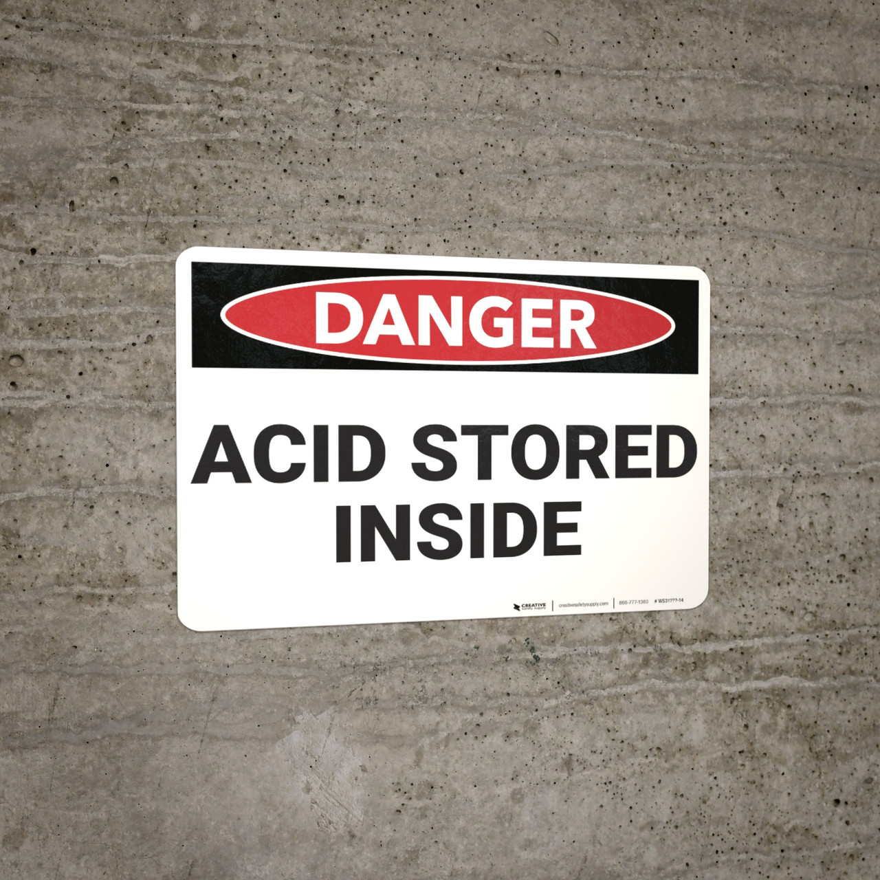 Danger: Acid Storage Inside - Wall Sign