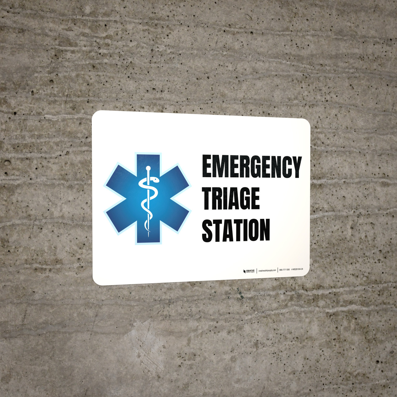 Emergency Triage Station with Icon Landscape - Wall Sign
