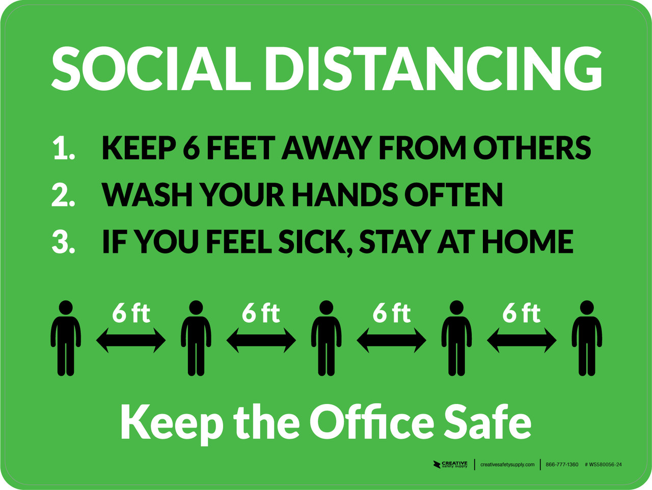 Social Distancing Keep the Office Safe with Icons Green Landscape ...
