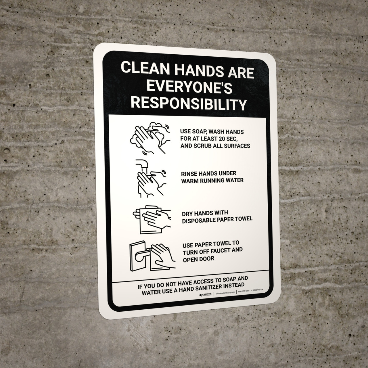 Clean Hands Are Everyones Responsibility with Icons Portrait - Wall ...