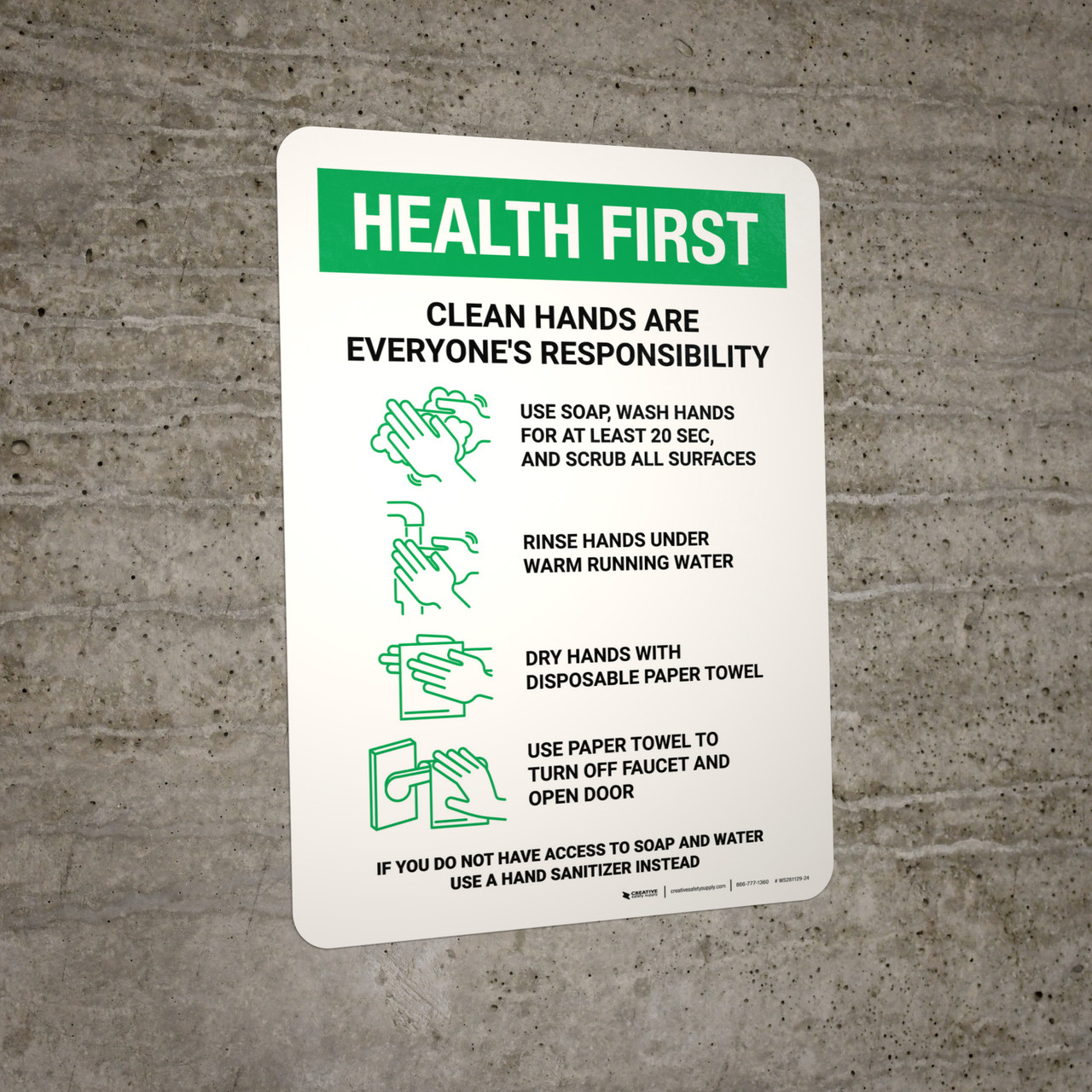 Health First: Clean Hands Are Everyones Responsibility with Icons ...