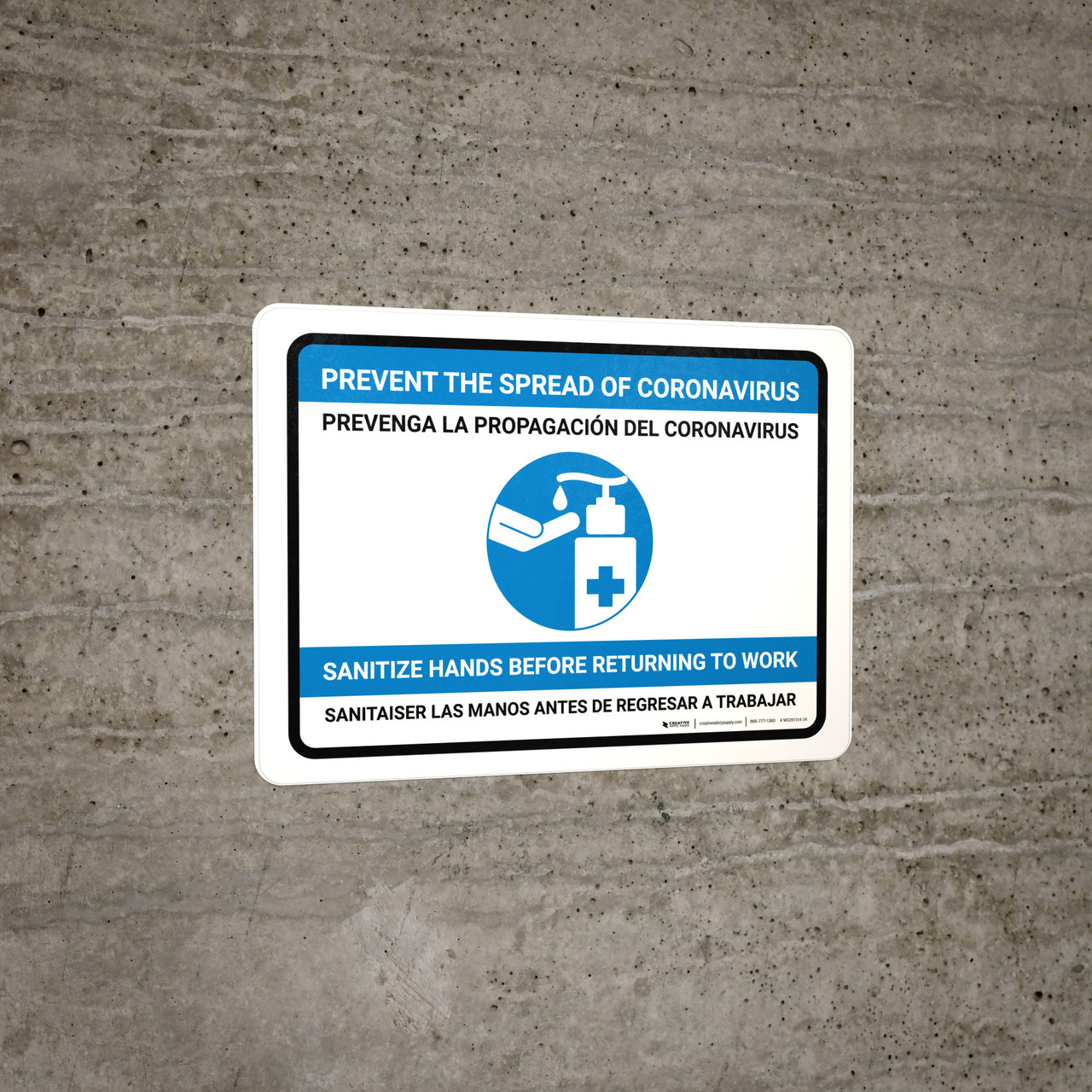 Prevent Coronavirus - Sanitize Hands Before Work Bilingual Spanish with ...