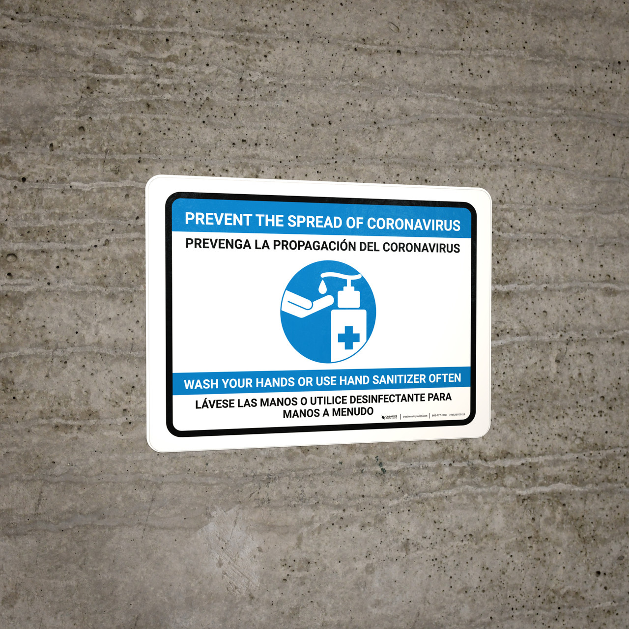 Prevent Coronavirus - Wash Your Hands Or Use Hand Sanitizer Bilingual ...